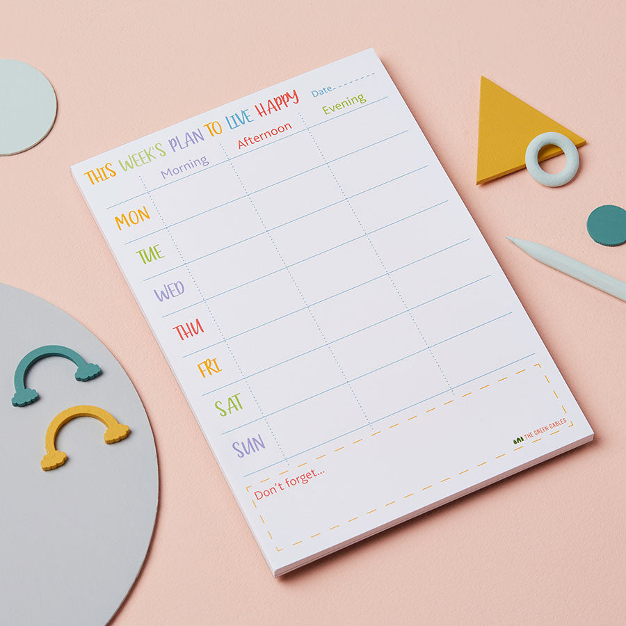 A5 Weekly planner note pad created by the green gables